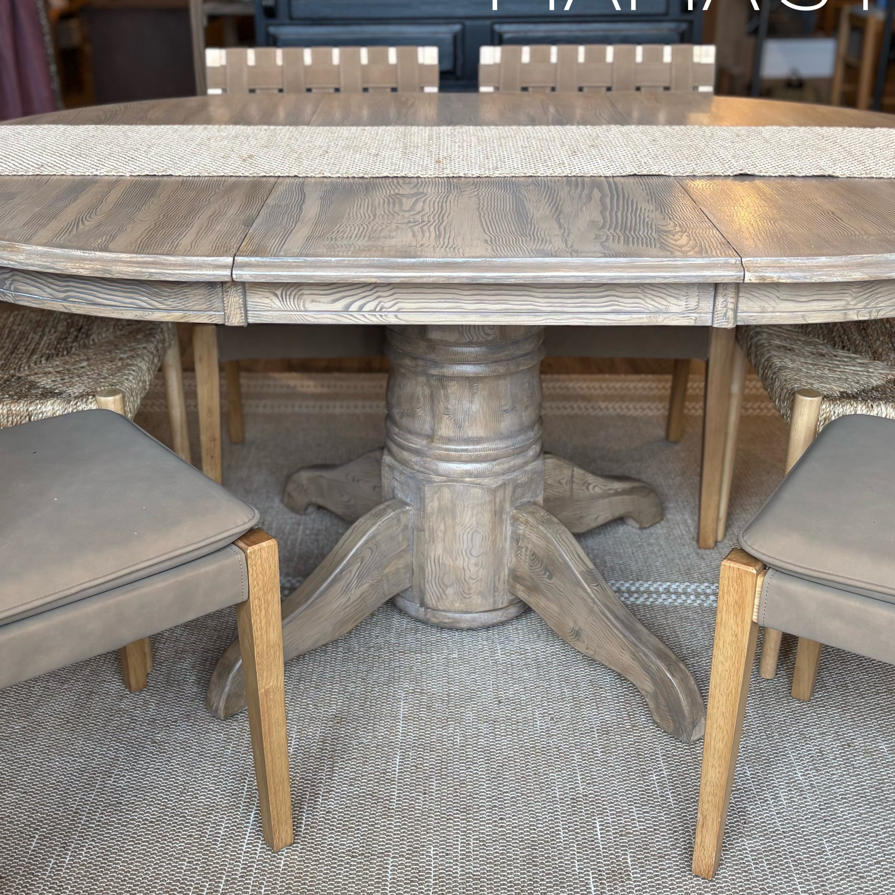 48 inch round dining table with a 21 inch leaf | Mama’s Happy In The City LLC